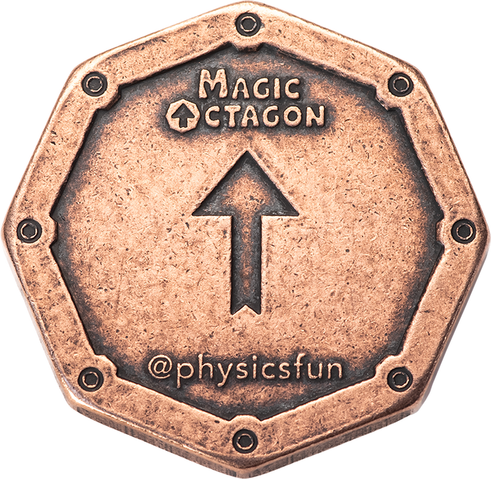 Magic Octagon Brain Teaser Coin in Solid Copper