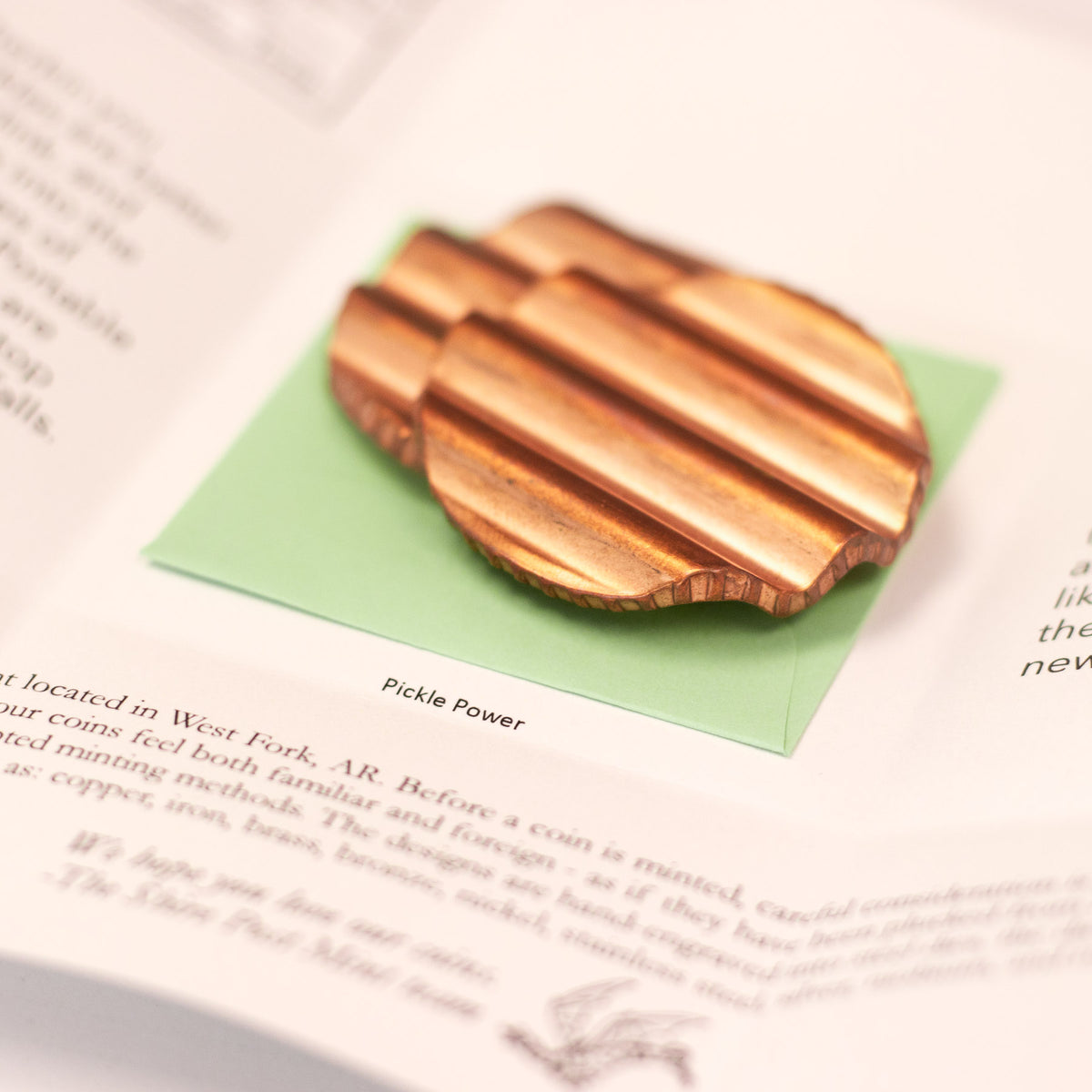 Haptic Pair of Sliding Pickle Chips Worry Coins - Raw Copper