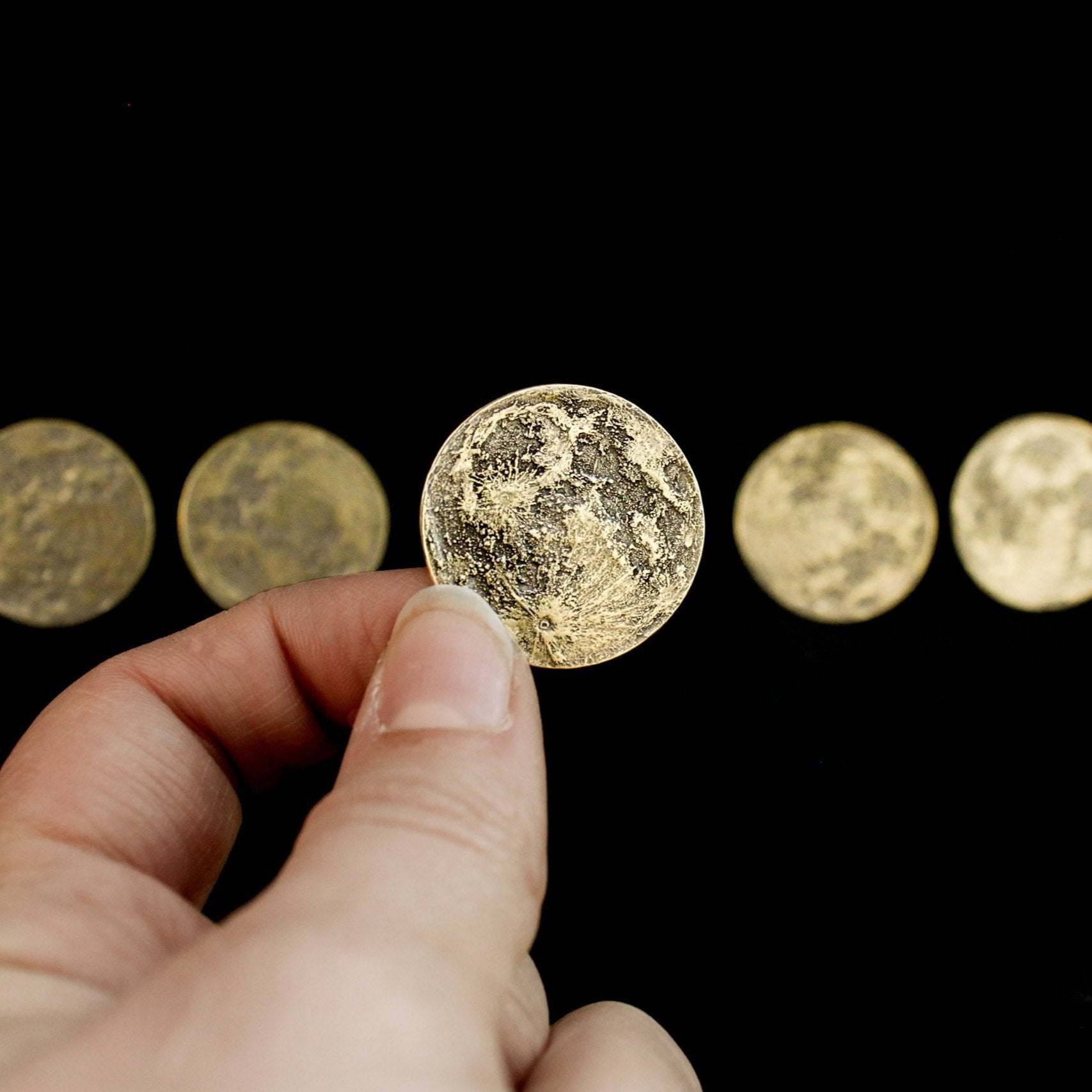 Harvest Moon Bundle - Set of 5 Brass Moon Coins | Shire Post Mint
