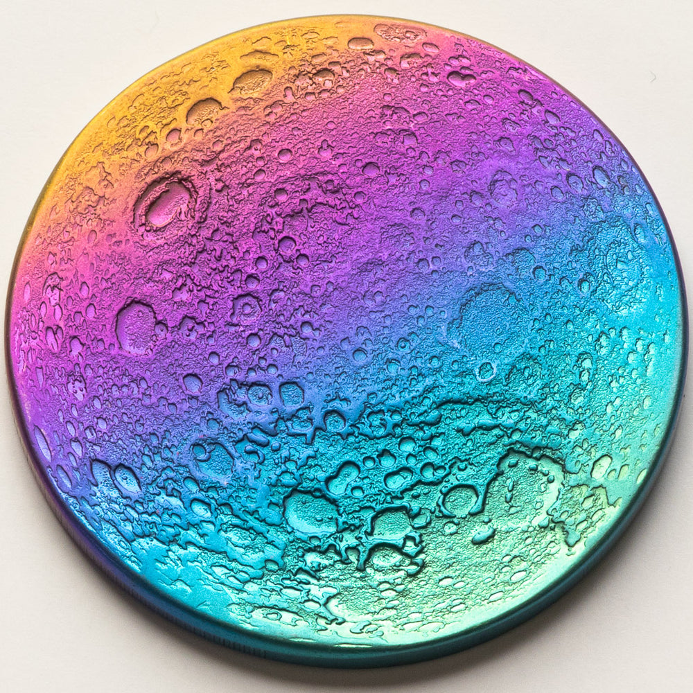 Rainbow Supermoon Coin - 1.5 in / 38 mm Multicolored Anodized Niobium