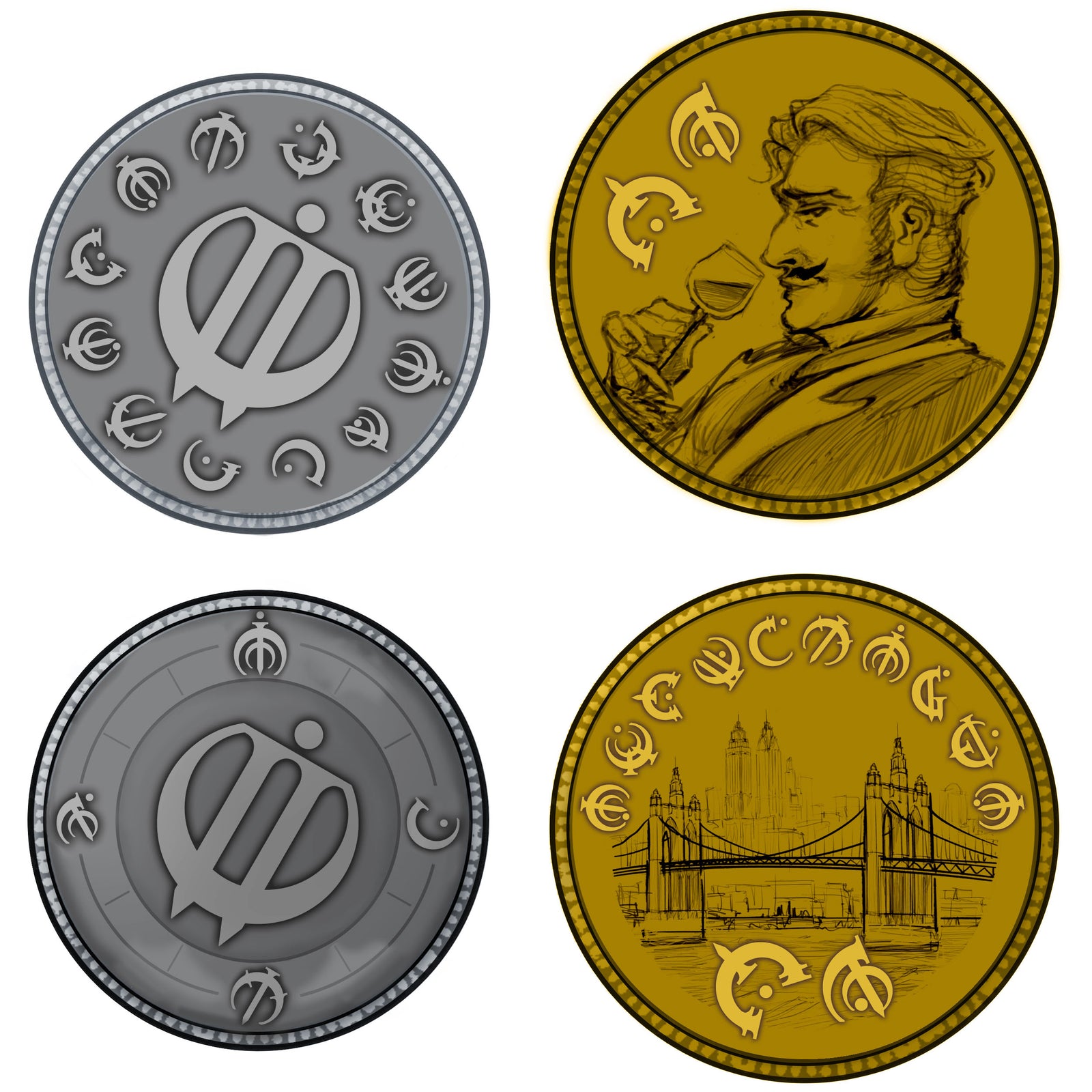 Mistborn Elendel Set #3 | Half Spin and Breeze Coins | Shire Post Mint