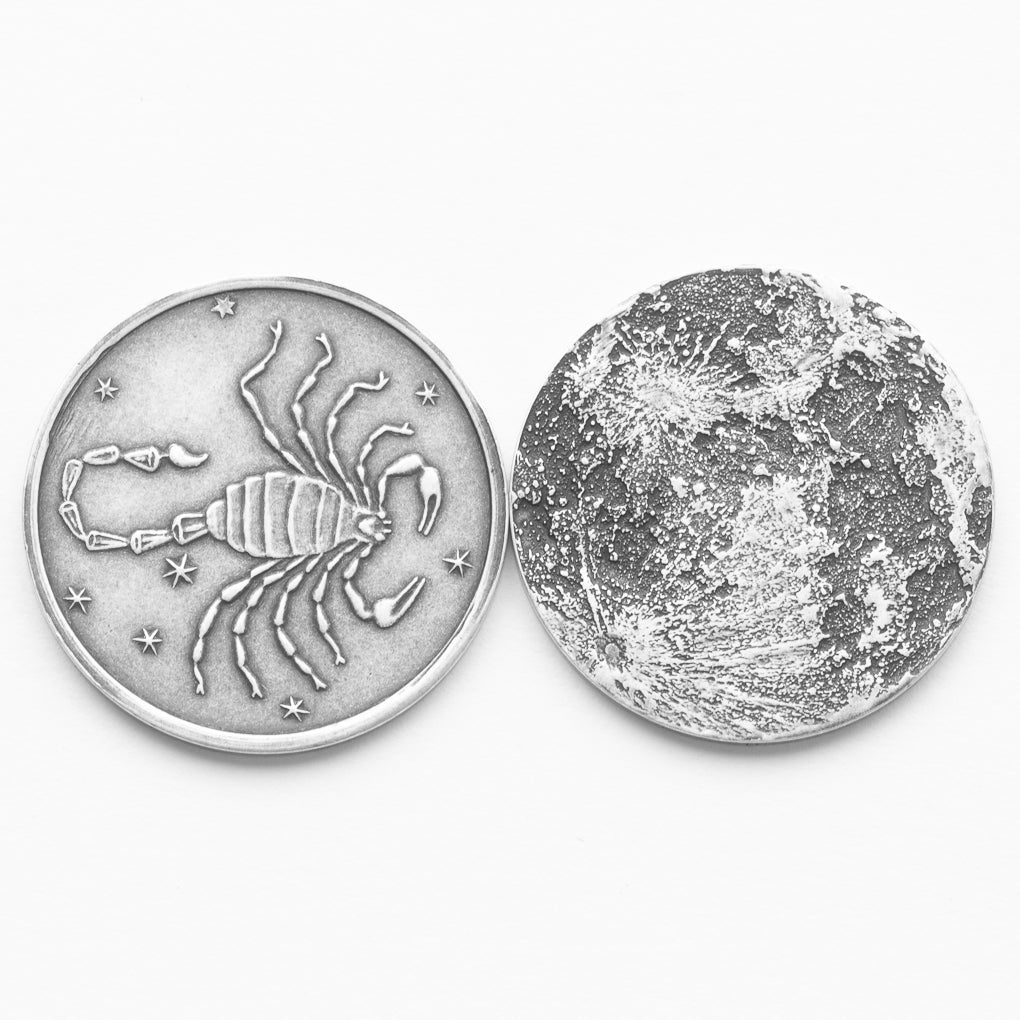 Zodiac Scorpio Moon Silver Coin
